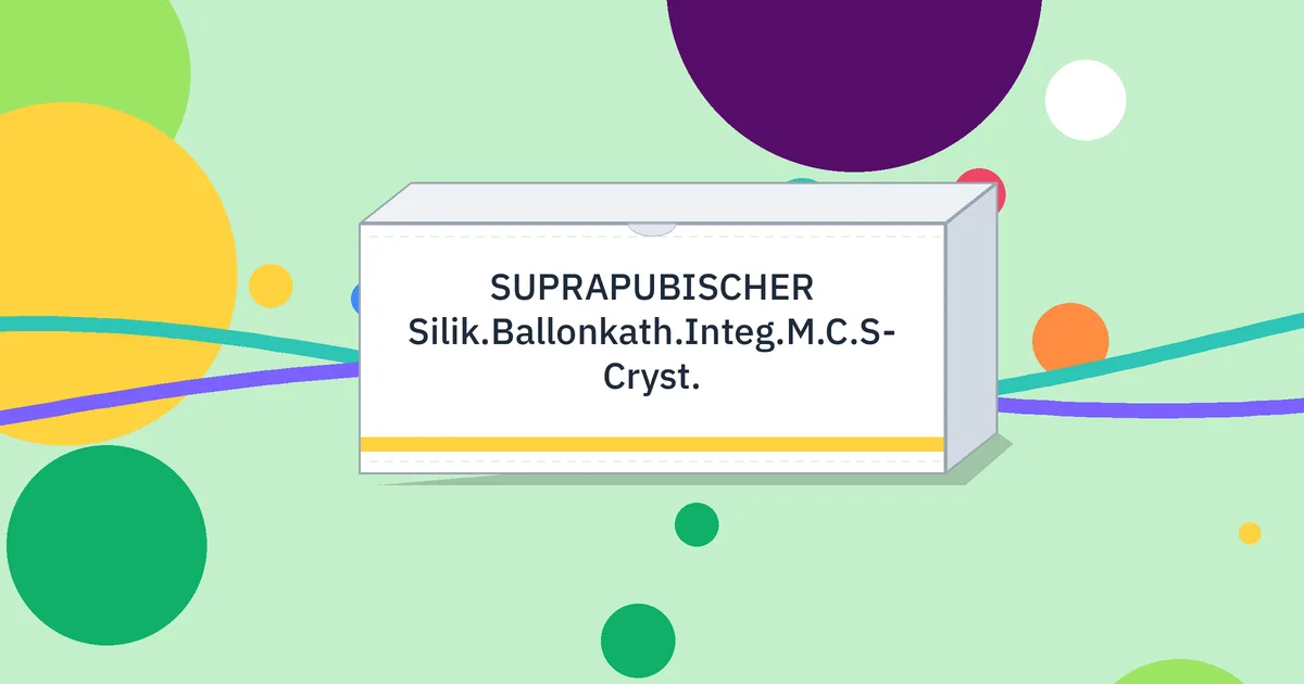 Symbolbild: Packung mit der Aufschrift SUPRAPUBISCHER Silik.Ballonkath.Integ.M.C.S-Cryst. (PZN 04154912) – Verfügbarkeit und Bezug in Apotheken in Frankfurt am Main