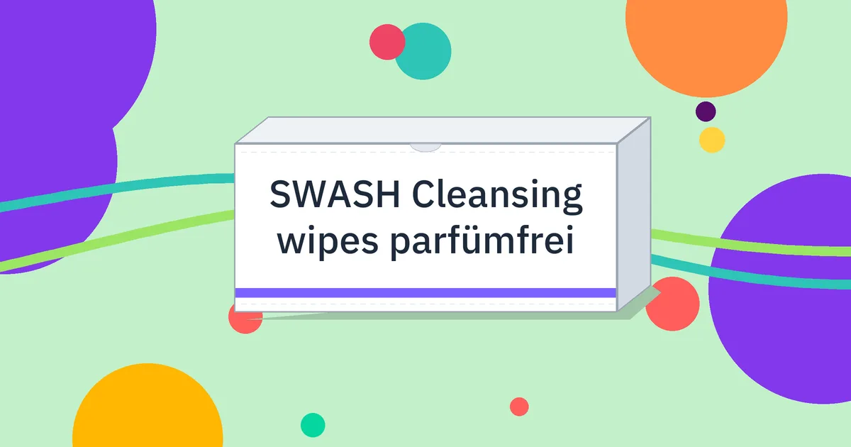 Symbolbild: Packung mit der Aufschrift SWASH Cleansing wipes parfümfrei (PZN 16664759) – Verfügbarkeit und Bezug in Apotheken in Frankfurt am Main