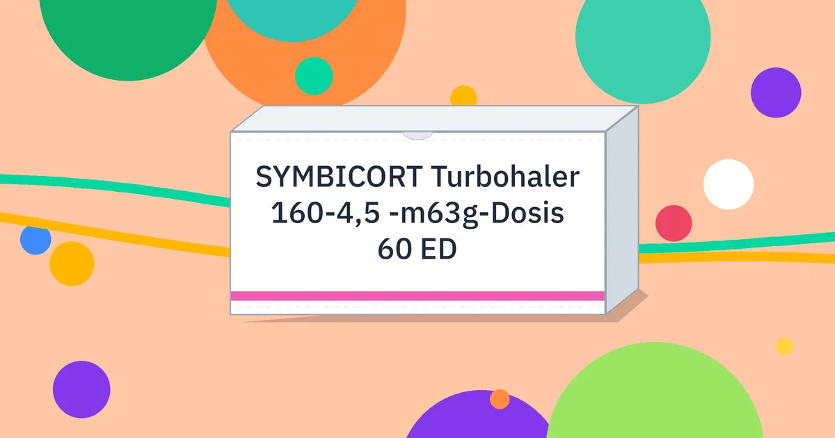 Symbolbild: Packung mit der Aufschrift SYMBICORT Turbohaler 160-4,5 -m63g-Dosis 60 ED (PZN 16612745) – Verfügbarkeit und Bezug in Apotheken in Frankfurt am Main