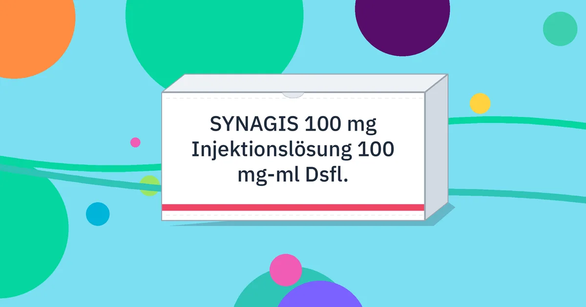 Symbolbild: Packung mit der Aufschrift SYNAGIS 100 mg Injektionslösung 100 mg-ml Dsfl. (PZN 14033061) – Verfügbarkeit und Bezug in Apotheken in Frankfurt am Main