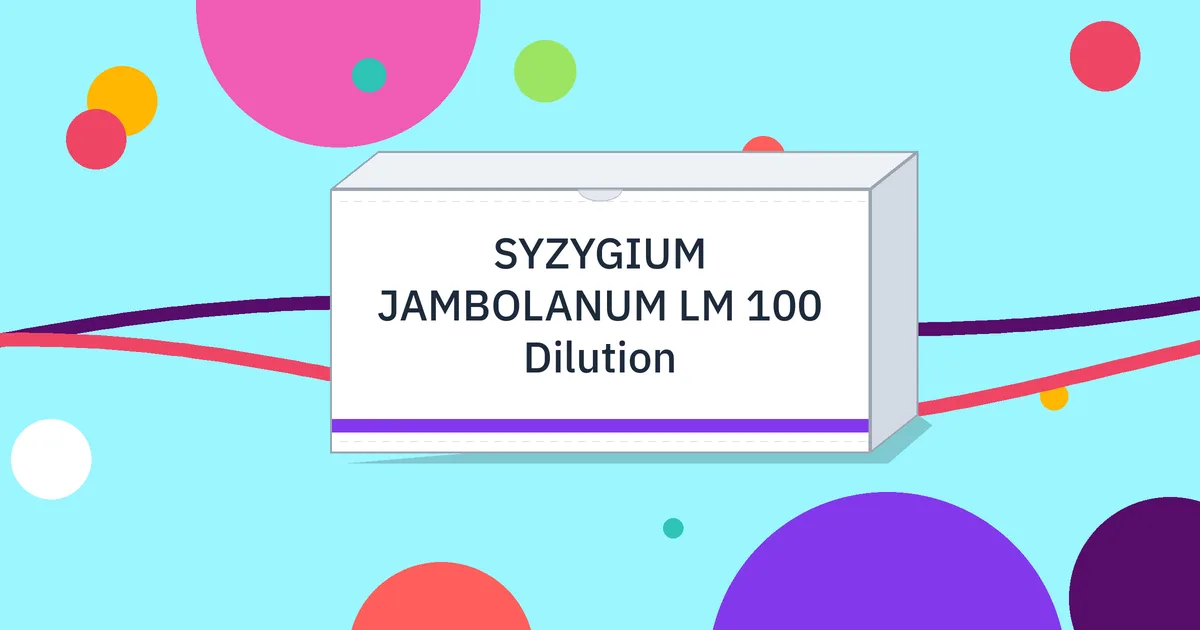 Symbolbild: Packung mit der Aufschrift SYZYGIUM JAMBOLANUM LM 100 Dilution (PZN 13212459) – Verfügbarkeit und Bezug in Apotheken in Frankfurt am Main