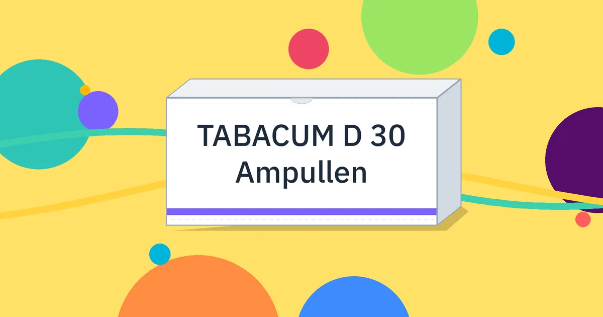 Symbolbild: Packung mit der Aufschrift TABACUM D 30 Ampullen (PZN 11708587) – Verfügbarkeit und Bezug in Apotheken in Frankfurt am Main