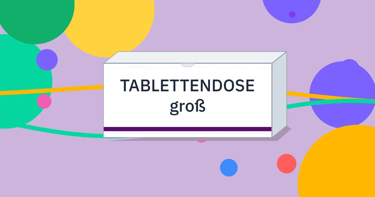 Symbolbild: Packung mit der Aufschrift TABLETTENDOSE groß (PZN 01401540) – Verfügbarkeit und Bezug in Apotheken in Frankfurt am Main