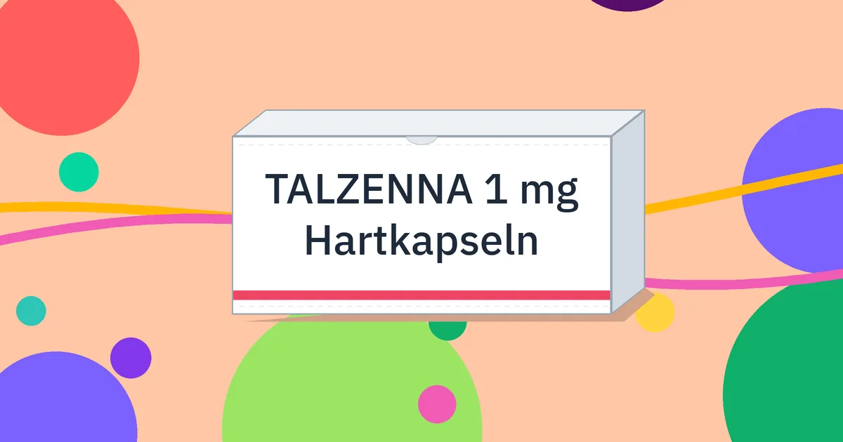Symbolbild: Packung mit der Aufschrift TALZENNA 1 mg Hartkapseln (PZN 17887160) – Verfügbarkeit und Bezug in Apotheken in Frankfurt am Main
