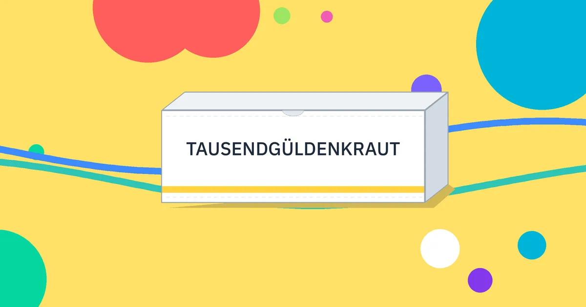 Symbolbild: Packung mit der Aufschrift TAUSENDGÜLDENKRAUT (PZN 08466057) – Verfügbarkeit und Bezug in Apotheken in Frankfurt am Main