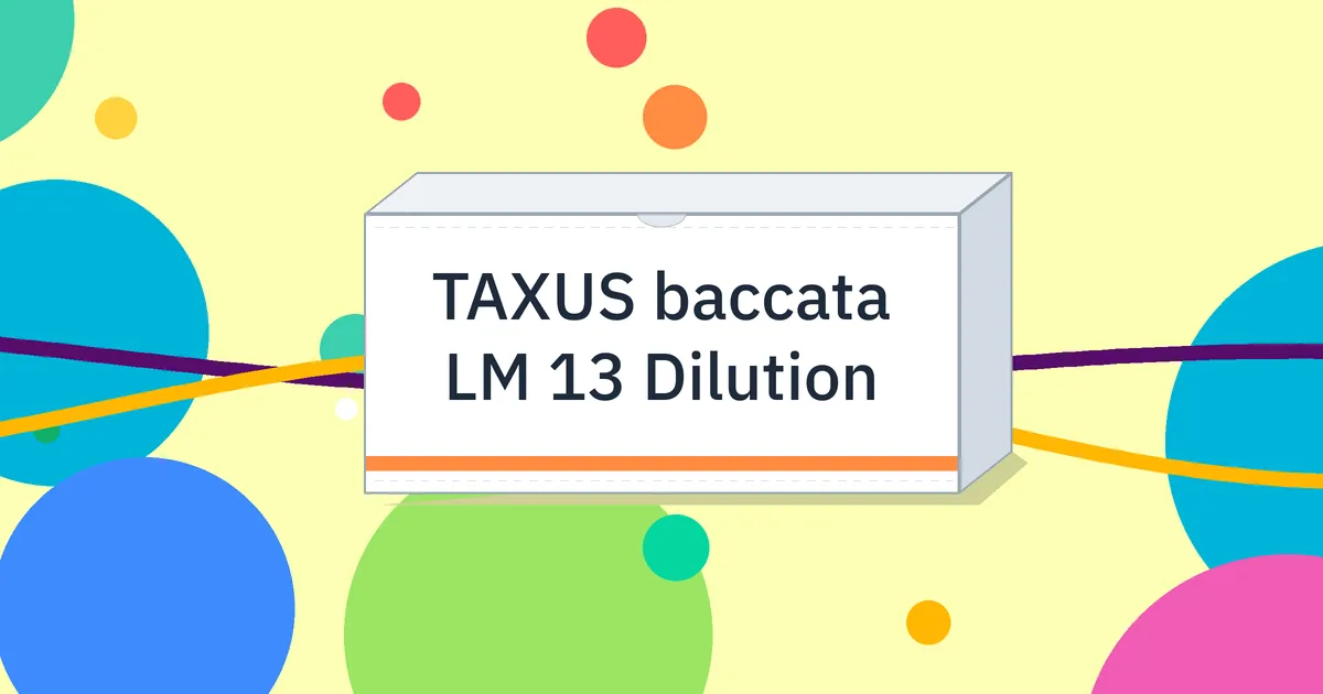 Symbolbild: Packung mit der Aufschrift TAXUS baccata LM 13 Dilution (PZN 13215222) – Verfügbarkeit und Bezug in Apotheken in Frankfurt am Main