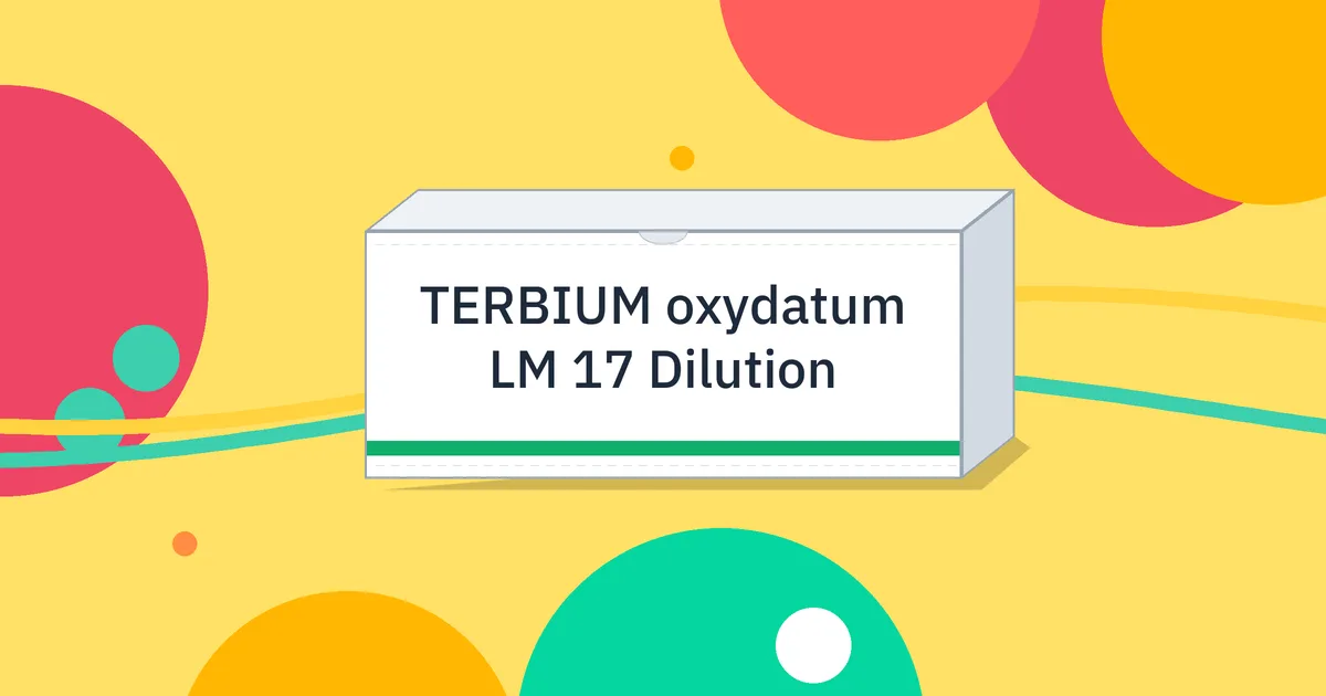 Symbolbild: Packung mit der Aufschrift TERBIUM oxydatum LM 17 Dilution (PZN 13216204) – Verfügbarkeit und Bezug in Apotheken in Frankfurt am Main