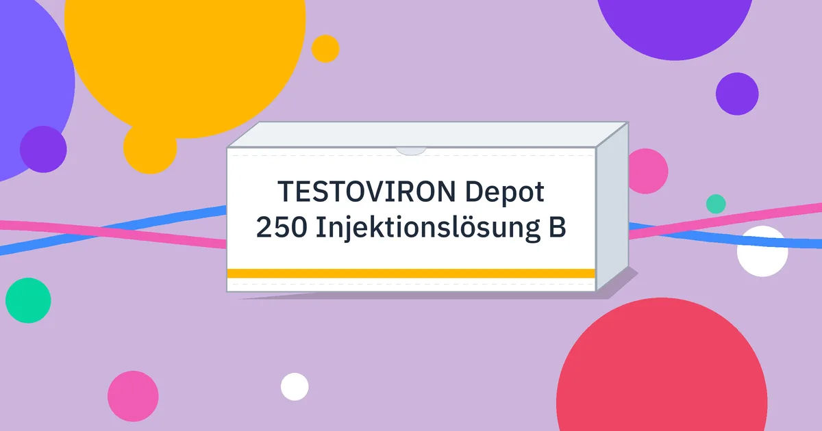 Symbolbild: Packung mit der Aufschrift TESTOVIRON Depot 250 Injektionslösung B (PZN 07242226) – Verfügbarkeit und Bezug in Apotheken in Frankfurt am Main