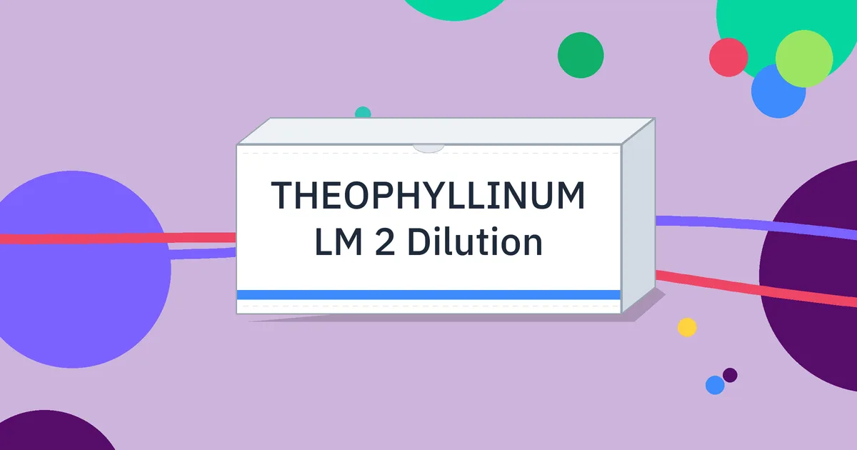 Symbolbild: Packung mit der Aufschrift THEOPHYLLINUM LM 2 Dilution (PZN 13220128) – Verfügbarkeit und Bezug in Apotheken in Frankfurt am Main