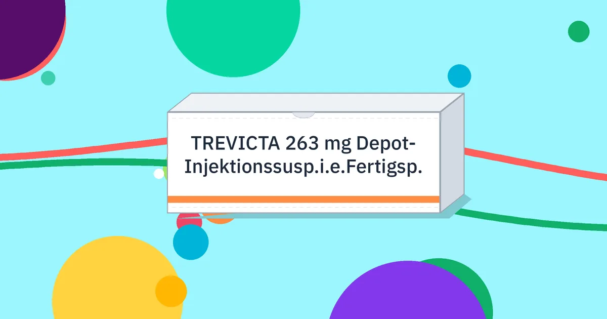 Symbolbild: Packung mit der Aufschrift TREVICTA 263 mg Depot-Injektionssusp.i.e.Fertigsp. (PZN 14365142) – Verfügbarkeit und Bezug in Apotheken in Frankfurt am Main