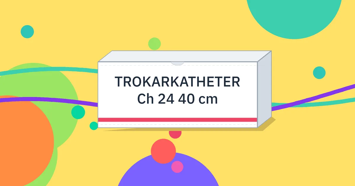 Symbolbild: Packung mit der Aufschrift TROKARKATHETER Ch 24 40 cm (PZN 10033905) – Verfügbarkeit und Bezug in Apotheken in Frankfurt am Main