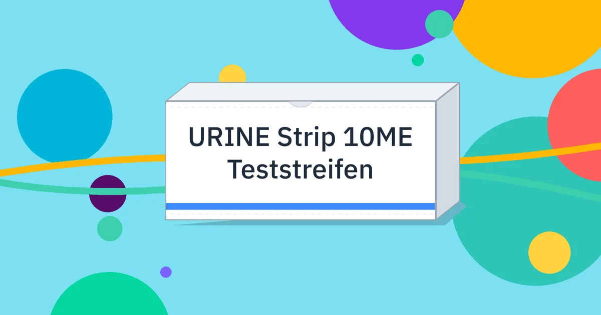 Symbolbild: Packung mit der Aufschrift URINE Strip 10ME Teststreifen (PZN 12385784) – Verfügbarkeit und Bezug in Apotheken in Frankfurt am Main