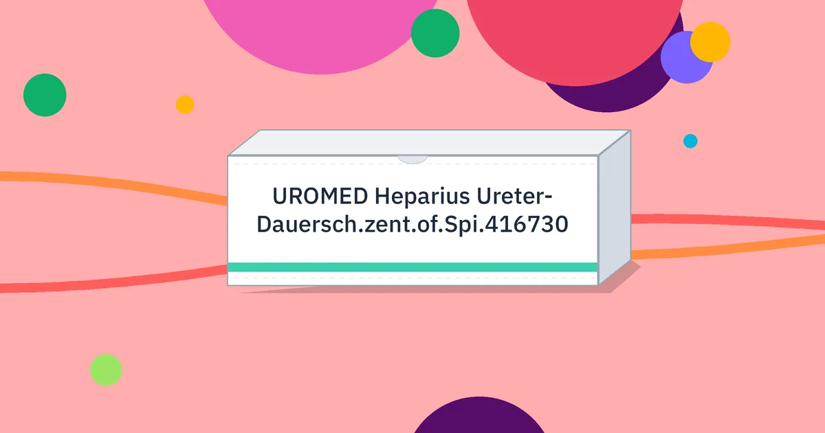 Symbolbild: Packung mit der Aufschrift UROMED Heparius Ureter-Dauersch.zent.of.Spi.416730 (PZN 11370527) – Verfügbarkeit und Bezug in Apotheken in Frankfurt am Main