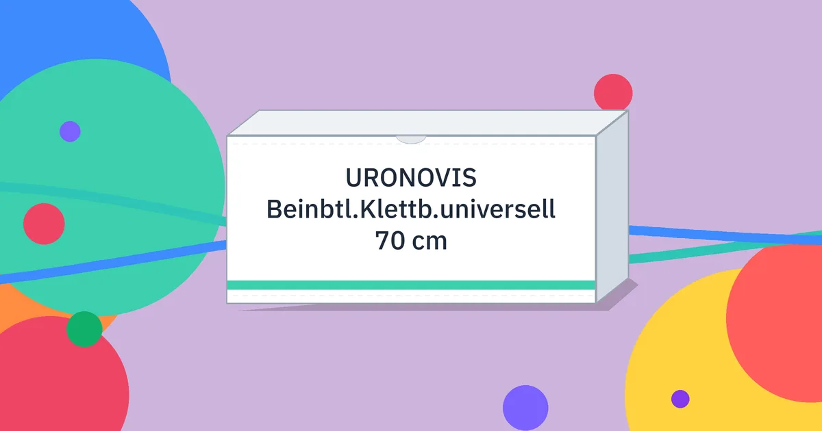Symbolbild: Packung mit der Aufschrift URONOVIS Beinbtl.Klettb.universell 70 cm (PZN 14373265) – Verfügbarkeit und Bezug in Apotheken in Frankfurt am Main