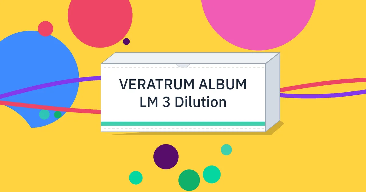 Symbolbild: Packung mit der Aufschrift VERATRUM ALBUM LM 3 Dilution (PZN 13264255) – Verfügbarkeit und Bezug in Apotheken in Frankfurt am Main