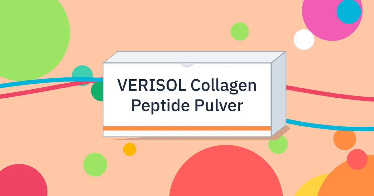 Symbolbild: Packung mit der Aufschrift VERISOL Collagen Peptide Pulver (PZN 13582038) – Verfügbarkeit und Bezug in Apotheken in Frankfurt am Main
