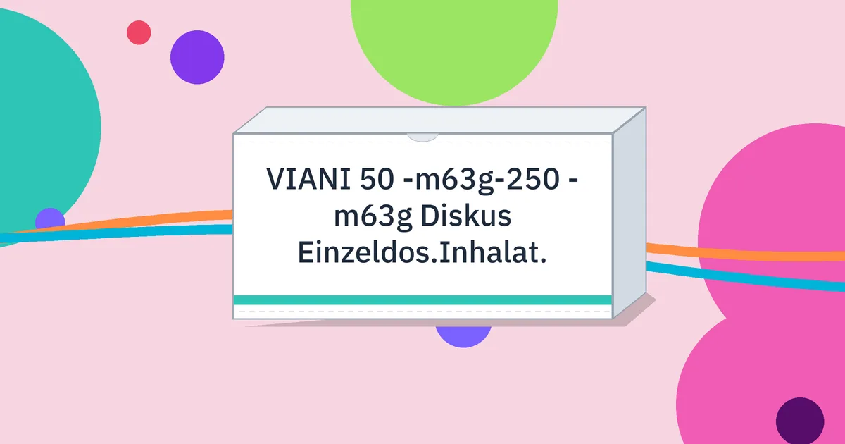 Symbolbild: Packung mit der Aufschrift VIANI 50 -m63g-250 -m63g Diskus Einzeldos.Inhalat. (PZN 03180793) – Verfügbarkeit und Bezug in Apotheken in Frankfurt am Main