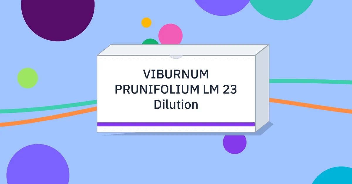 Symbolbild: Packung mit der Aufschrift VIBURNUM PRUNIFOLIUM LM 23 Dilution (PZN 13272059) – Verfügbarkeit und Bezug in Apotheken in Frankfurt am Main