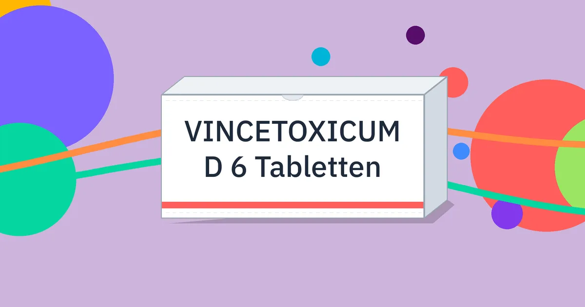 Symbolbild: Packung mit der Aufschrift VINCETOXICUM D 6 Tabletten (PZN 07460638) – Verfügbarkeit und Bezug in Apotheken in Frankfurt am Main