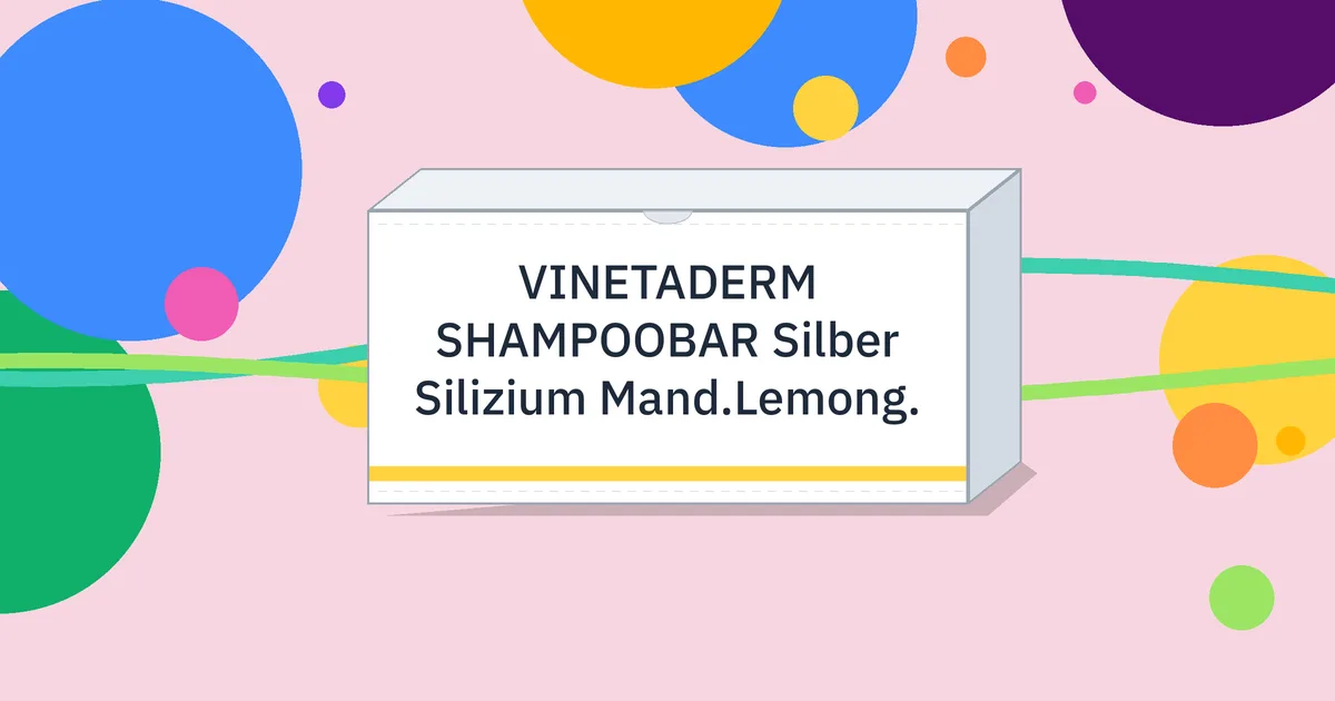 Symbolbild: Packung mit der Aufschrift VINETADERM SHAMPOOBAR Silber Silizium Mand.Lemong. (PZN 18369987) – Verfügbarkeit und Bezug in Apotheken in Frankfurt am Main