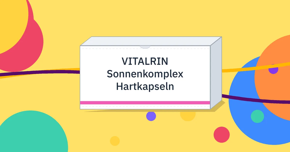 Symbolbild: Packung mit der Aufschrift VITALRIN Sonnenkomplex Hartkapseln (PZN 20006370) – Verfügbarkeit und Bezug in Apotheken in Frankfurt am Main
