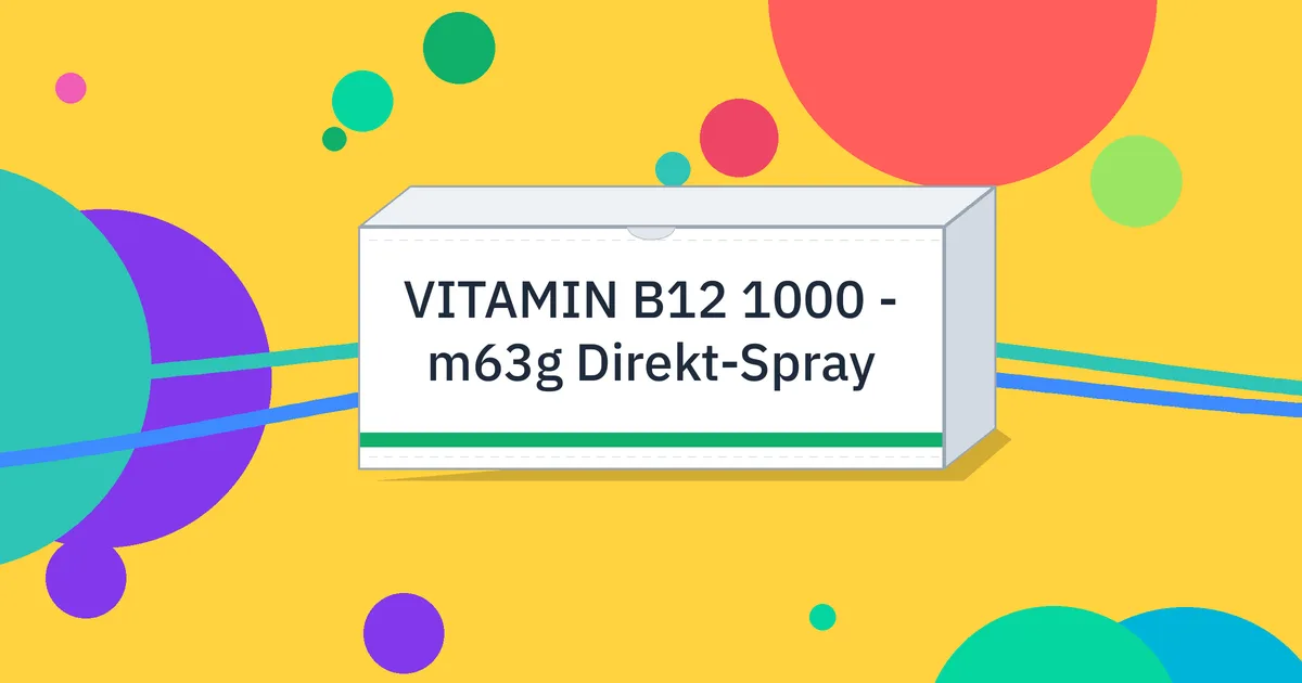 Symbolbild: Packung mit der Aufschrift VITAMIN B12 1000 -m63g Direkt-Spray (PZN 18432728) – Verfügbarkeit und Bezug in Apotheken in Frankfurt am Main