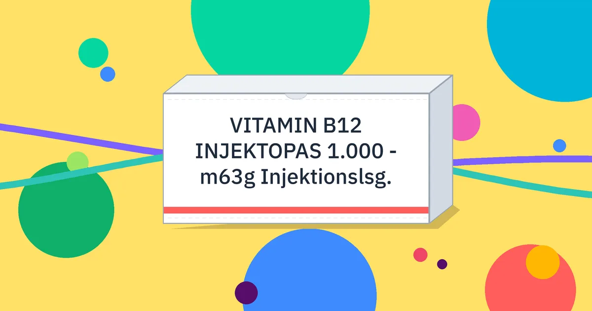Symbolbild: Packung mit der Aufschrift VITAMIN B12 INJEKTOPAS 1.000 -m63g Injektionslsg. (PZN 03262634) – Verfügbarkeit und Bezug in Apotheken in Frankfurt am Main