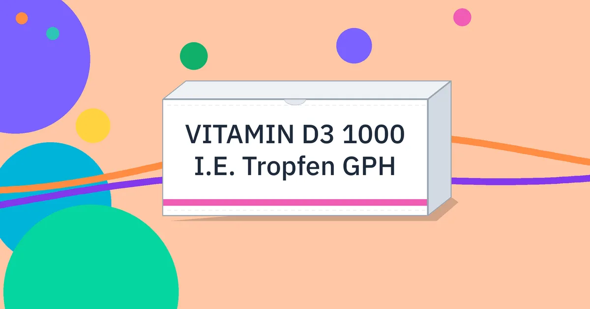Symbolbild: Packung mit der Aufschrift VITAMIN D3 1000 I.E. Tropfen GPH (PZN 20227390) – Verfügbarkeit und Bezug in Apotheken in Frankfurt am Main