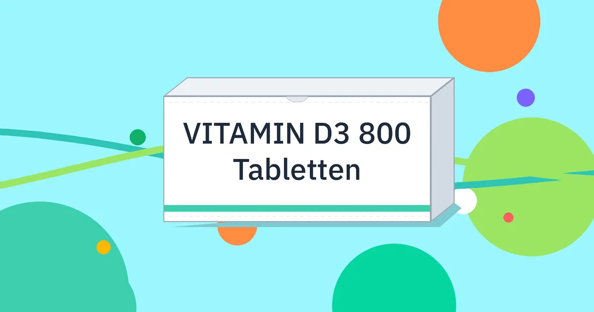 Symbolbild: Packung mit der Aufschrift VITAMIN D3 800 Tabletten (PZN 16684880) – Verfügbarkeit und Bezug in Apotheken in Frankfurt am Main