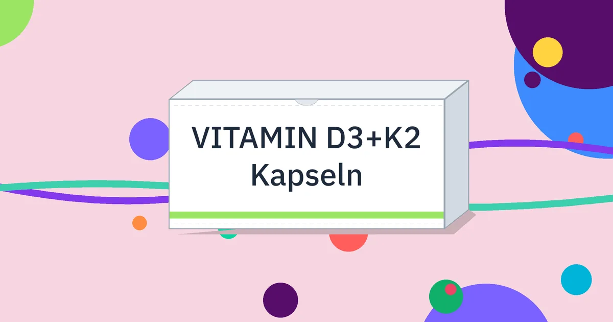 Symbolbild: Packung mit der Aufschrift VITAMIN D3+K2 Kapseln (PZN 14046282) – Verfügbarkeit und Bezug in Apotheken in Frankfurt am Main