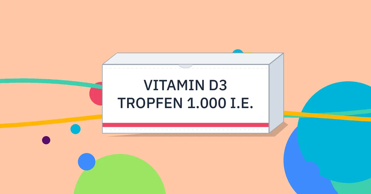 Symbolbild: Packung mit der Aufschrift VITAMIN D3 TROPFEN 1.000 I.E. (PZN 15328516) – Verfügbarkeit und Bezug in Apotheken in Frankfurt am Main