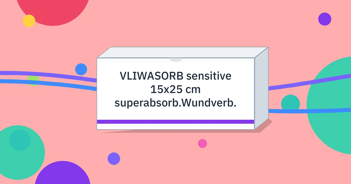 Symbolbild: Packung mit der Aufschrift VLIWASORB sensitive 15x25 cm superabsorb.Wundverb. (PZN 20687826) – Verfügbarkeit und Bezug in Apotheken in Frankfurt am Main