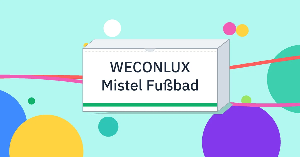 Symbolbild: Packung mit der Aufschrift WECONLUX Mistel Fußbad (PZN 12727687) – Verfügbarkeit und Bezug in Apotheken in Frankfurt am Main