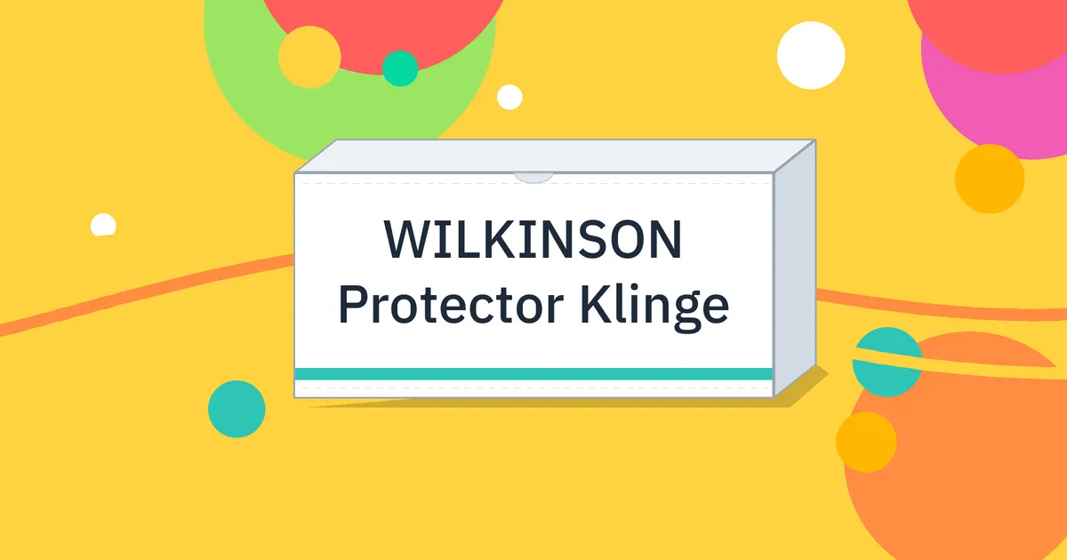 Symbolbild: Packung mit der Aufschrift WILKINSON Protector Klinge (PZN 04524875) – Verfügbarkeit und Bezug in Apotheken in Frankfurt am Main