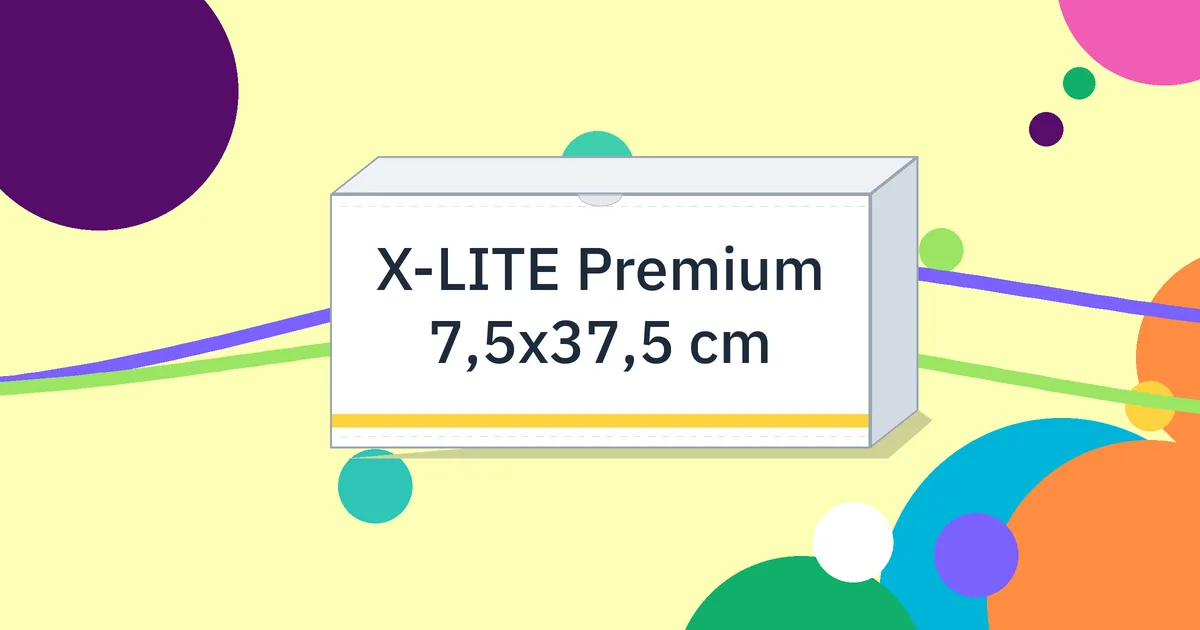 Symbolbild: Packung mit der Aufschrift X-LITE Premium 7,5x37,5 cm (PZN 14405255) – Verfügbarkeit und Bezug in Apotheken in Frankfurt am Main