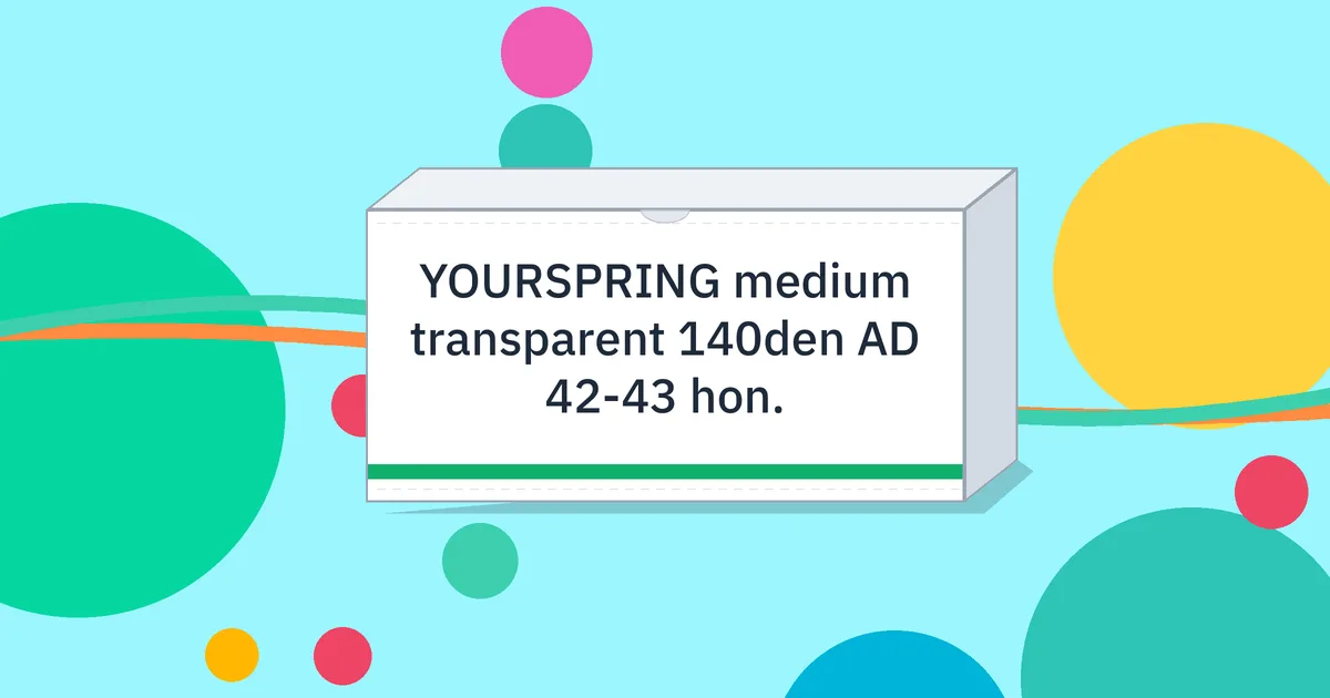 Symbolbild: Packung mit der Aufschrift YOURSPRING medium transparent 140den AD 42-43 hon. (PZN 18056998) – Verfügbarkeit und Bezug in Apotheken in Frankfurt am Main