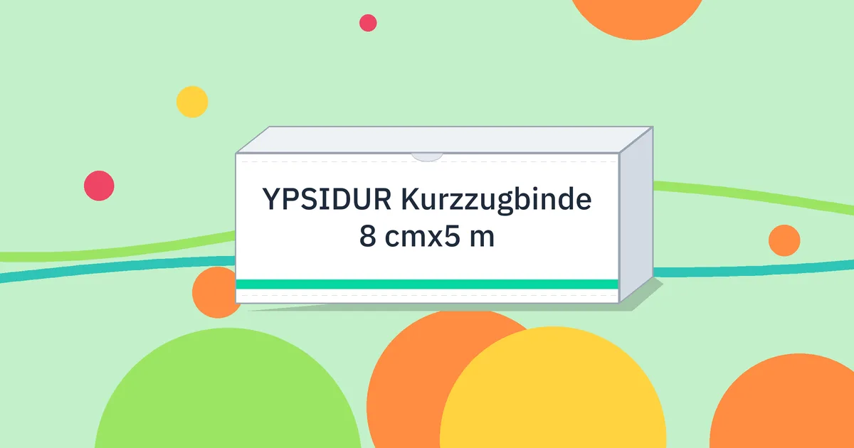 Symbolbild: Packung mit der Aufschrift YPSIDUR Kurzzugbinde 8 cmx5 m (PZN 12603933) – Verfügbarkeit und Bezug in Apotheken in Frankfurt am Main