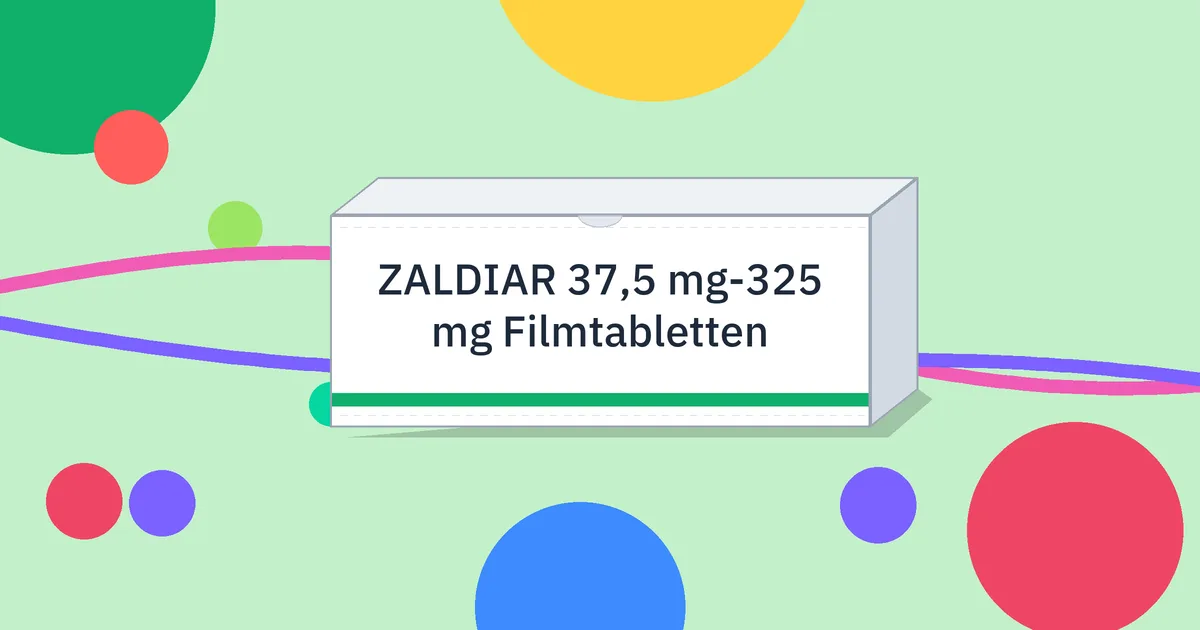 Symbolbild: Packung mit der Aufschrift ZALDIAR 37,5 mg-325 mg Filmtabletten (PZN 11140282) – Verfügbarkeit und Bezug in Apotheken in Frankfurt am Main