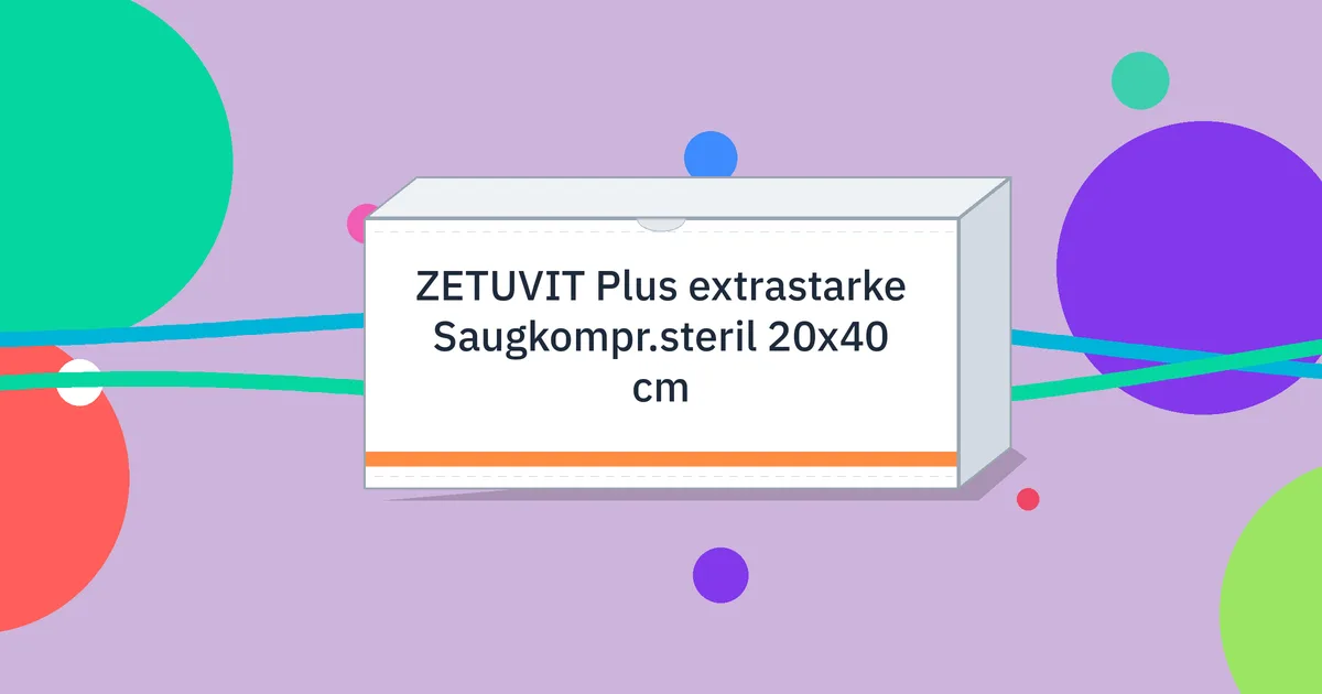 Symbolbild: Packung mit der Aufschrift ZETUVIT Plus extrastarke Saugkompr.steril 20x40 cm (PZN 17611133) – Verfügbarkeit und Bezug in Apotheken in Frankfurt am Main