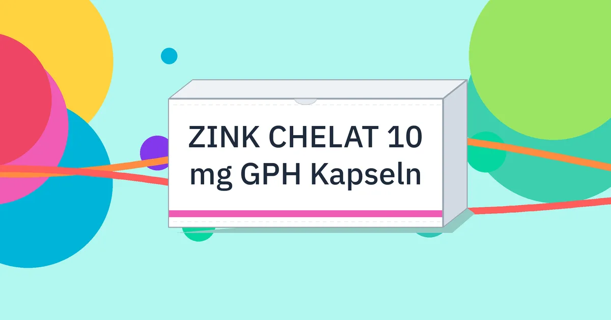 Symbolbild: Packung mit der Aufschrift ZINK CHELAT 10 mg GPH Kapseln (PZN 10015066) – Verfügbarkeit und Bezug in Apotheken in Frankfurt am Main