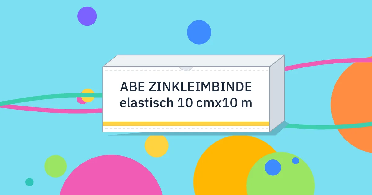 Symbolbild: Packung mit der Aufschrift ABE ZINKLEIMBINDE elastisch 10 cmx10 m (PZN 01521959) – Verfügbarkeit und Bezug in Apotheken in Frankfurt am Main