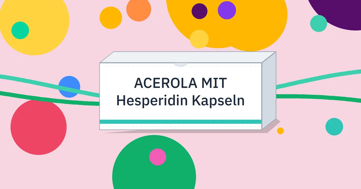 Symbolbild: Packung mit der Aufschrift ACEROLA MIT Hesperidin Kapseln (PZN 18486776) – Verfügbarkeit und Bezug in Apotheken in Frankfurt am Main