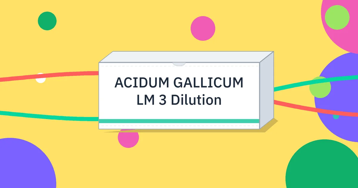 Symbolbild: Packung mit der Aufschrift ACIDUM GALLICUM LM 3 Dilution (PZN 13275187) – Verfügbarkeit und Bezug in Apotheken in Frankfurt am Main