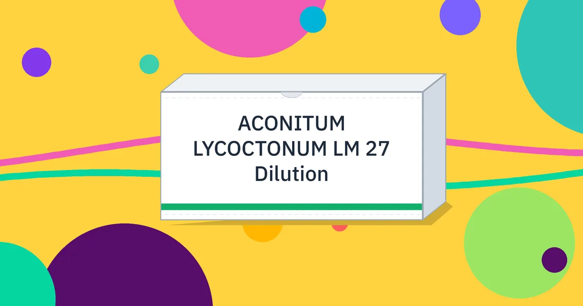 Symbolbild: Packung mit der Aufschrift ACONITUM LYCOCTONUM LM 27 Dilution (PZN 13291973) – Verfügbarkeit und Bezug in Apotheken in Frankfurt am Main