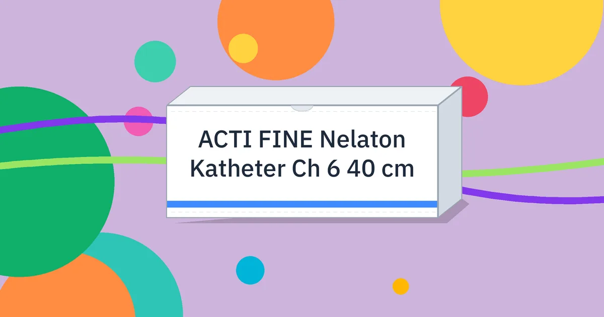 Symbolbild: Packung mit der Aufschrift ACTI FINE Nelaton Katheter Ch 6 40 cm (PZN 09616323) – Verfügbarkeit und Bezug in Apotheken in Frankfurt am Main