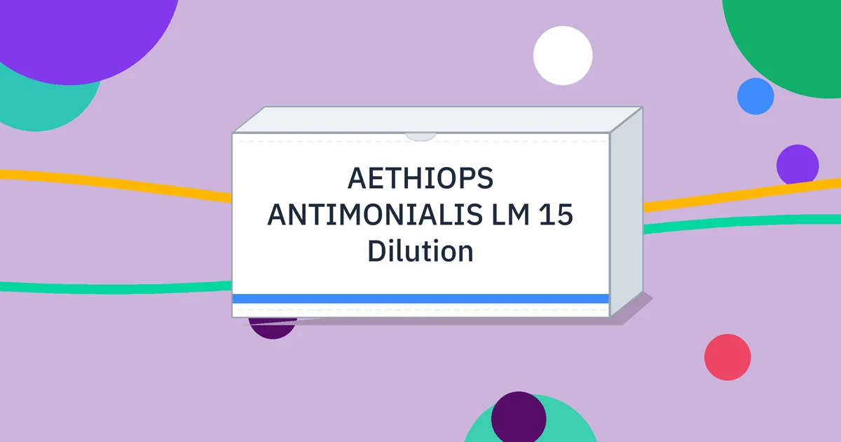 Symbolbild: Packung mit der Aufschrift AETHIOPS ANTIMONIALIS LM 15 Dilution (PZN 13301111) – Verfügbarkeit und Bezug in Apotheken in Frankfurt am Main
