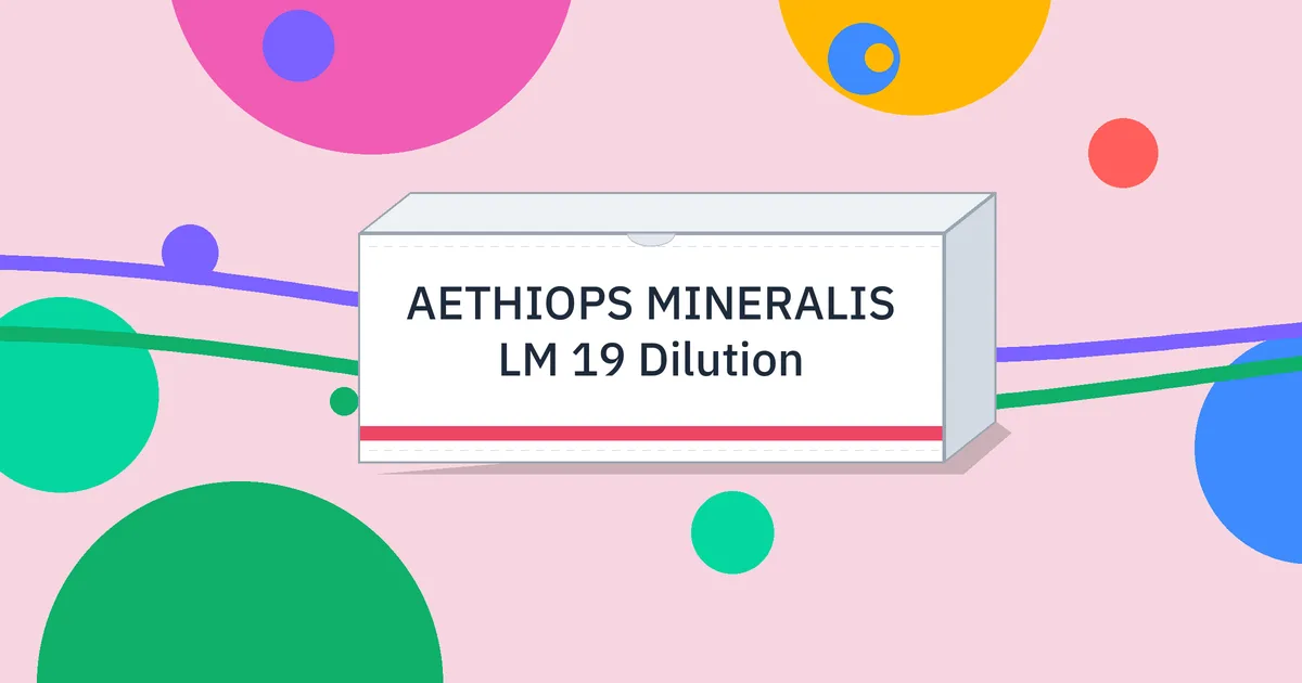 Symbolbild: Packung mit der Aufschrift AETHIOPS MINERALIS LM 19 Dilution (PZN 13302168) – Verfügbarkeit und Bezug in Apotheken in Frankfurt am Main