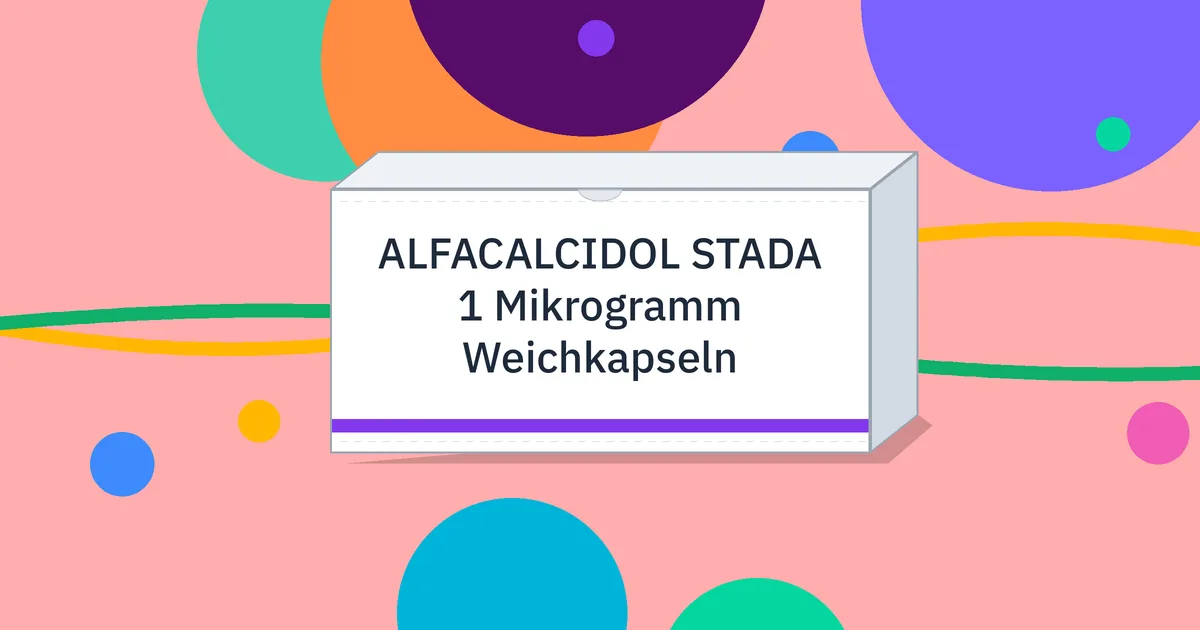 Symbolbild: Packung mit der Aufschrift ALFACALCIDOL STADA 1 Mikrogramm Weichkapseln (PZN 18667704) – Verfügbarkeit und Bezug in Apotheken in Frankfurt am Main