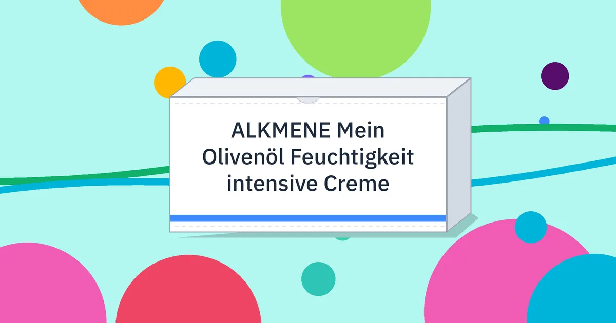 Symbolbild: Packung mit der Aufschrift ALKMENE Mein Olivenöl Feuchtigkeit intensive Creme (PZN 19113126) – Verfügbarkeit und Bezug in Apotheken in Frankfurt am Main