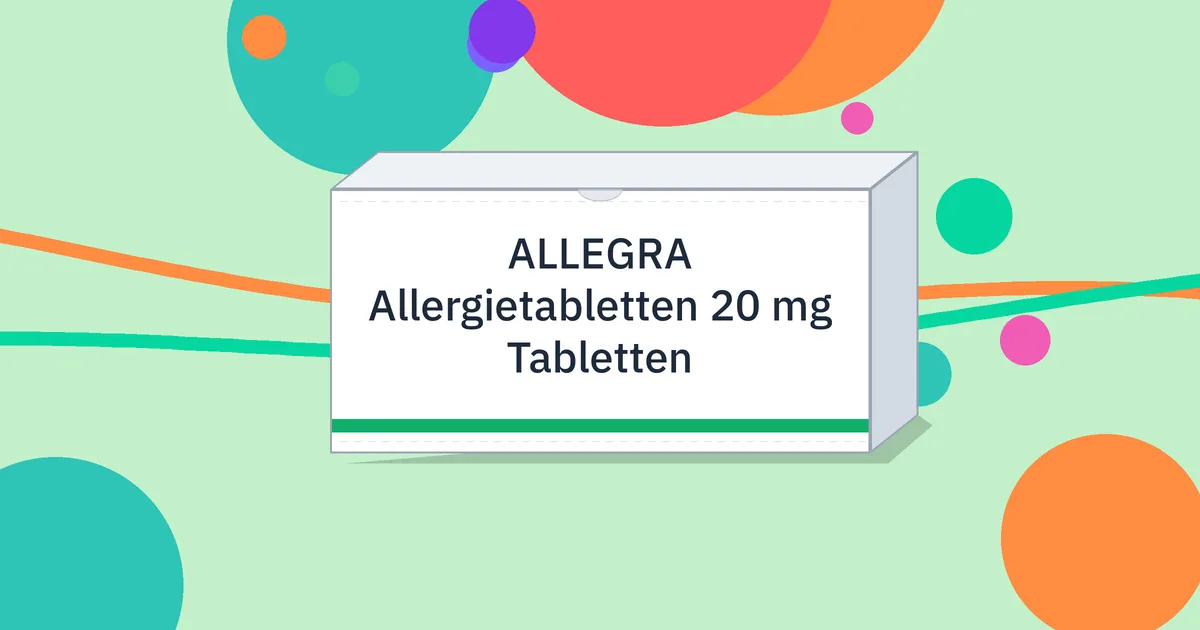 Symbolbild: Packung mit der Aufschrift ALLEGRA Allergietabletten 20 mg Tabletten (PZN 18887647) – Verfügbarkeit und Bezug in Apotheken in Frankfurt am Main